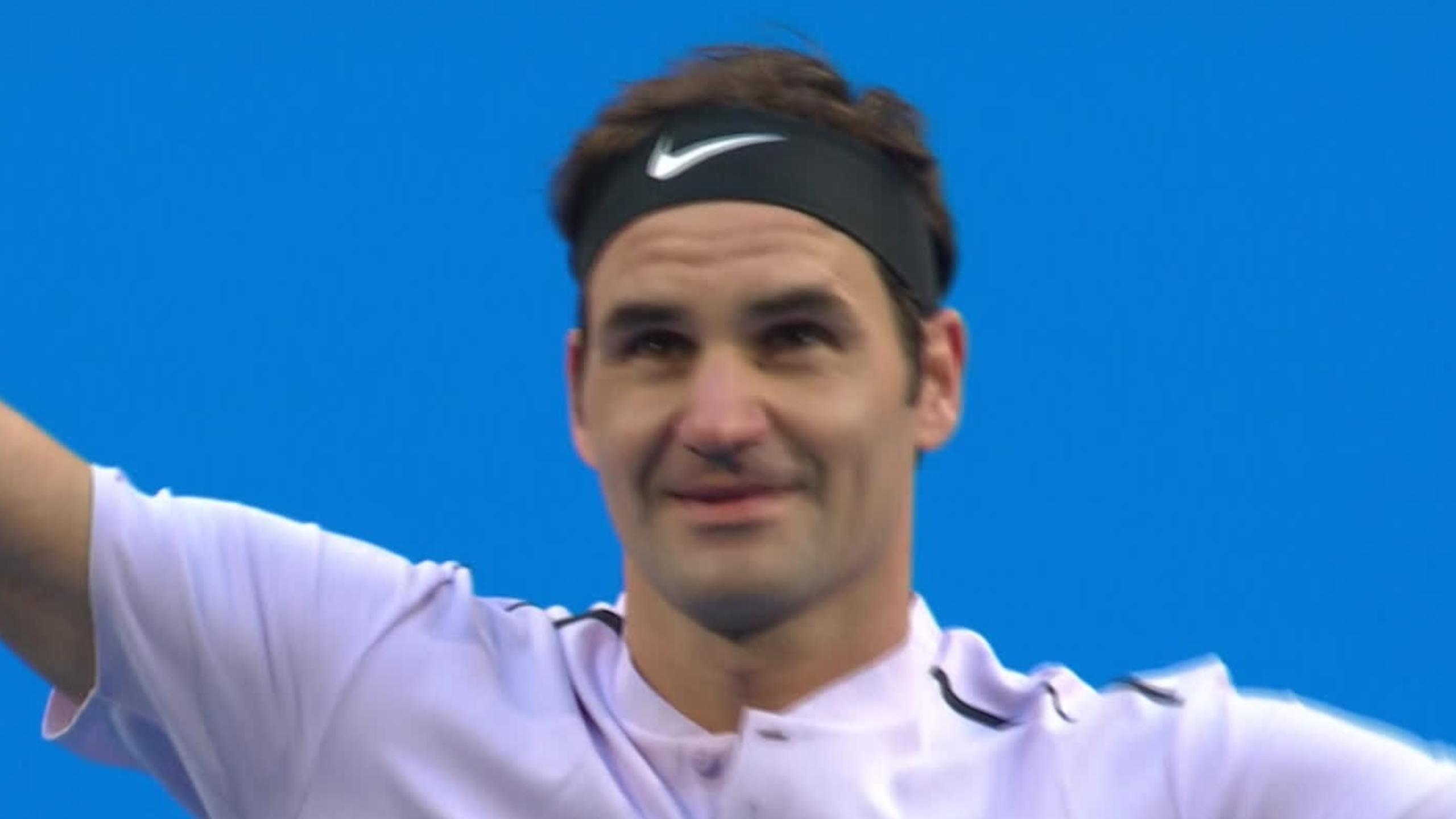 'Amazing!' - Roger Federer wins match with audacious drop shot - Tennis ...