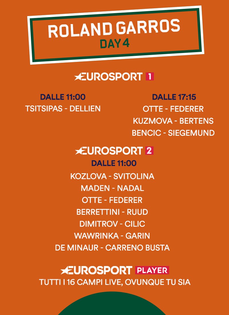 Order of play e programmazione tv del Day 4 del Roland Garros 2019 ...