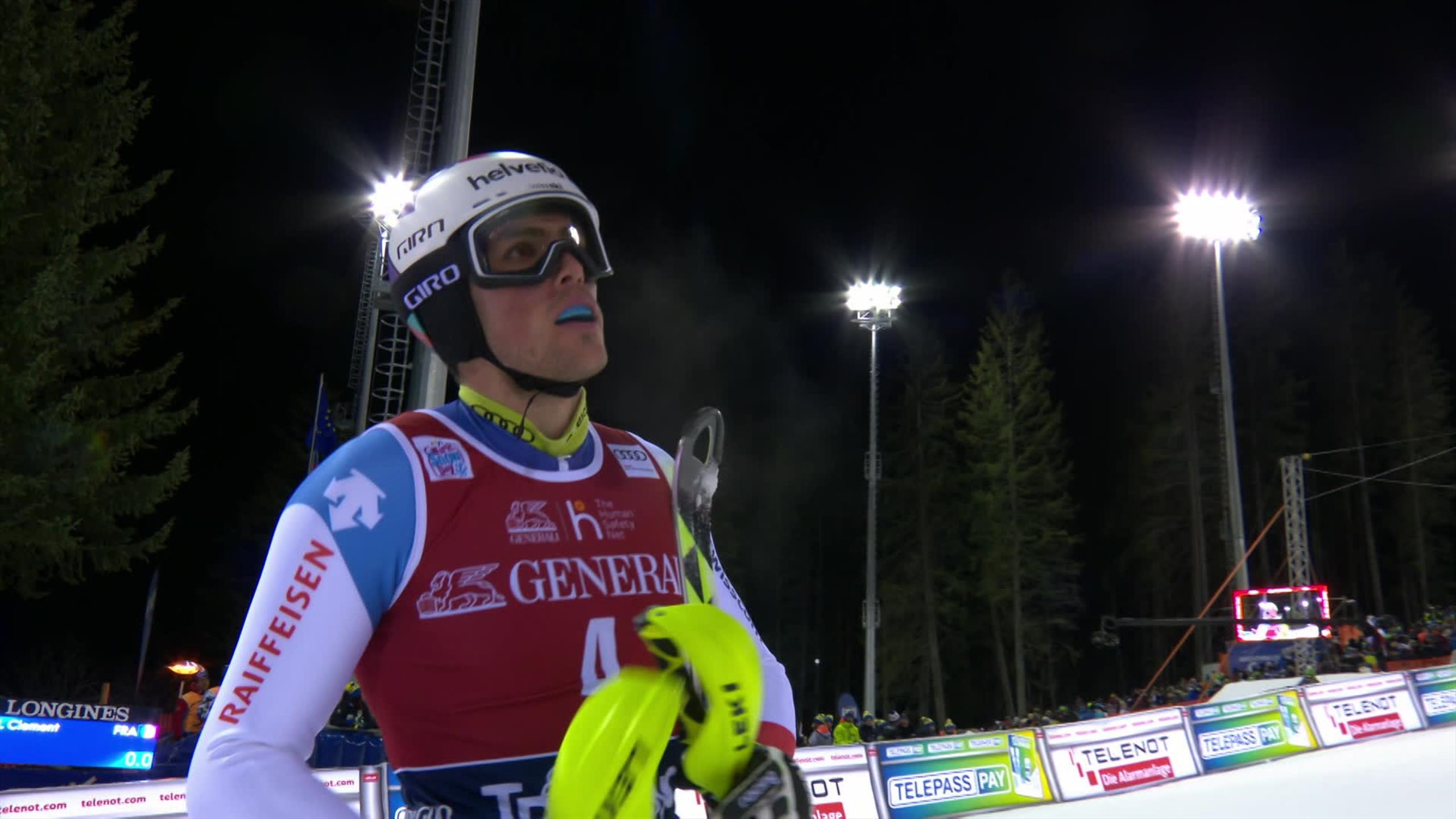 Daniel Yule führt zur Halbzeit beim Slalom in Madonna di Campiglio ...