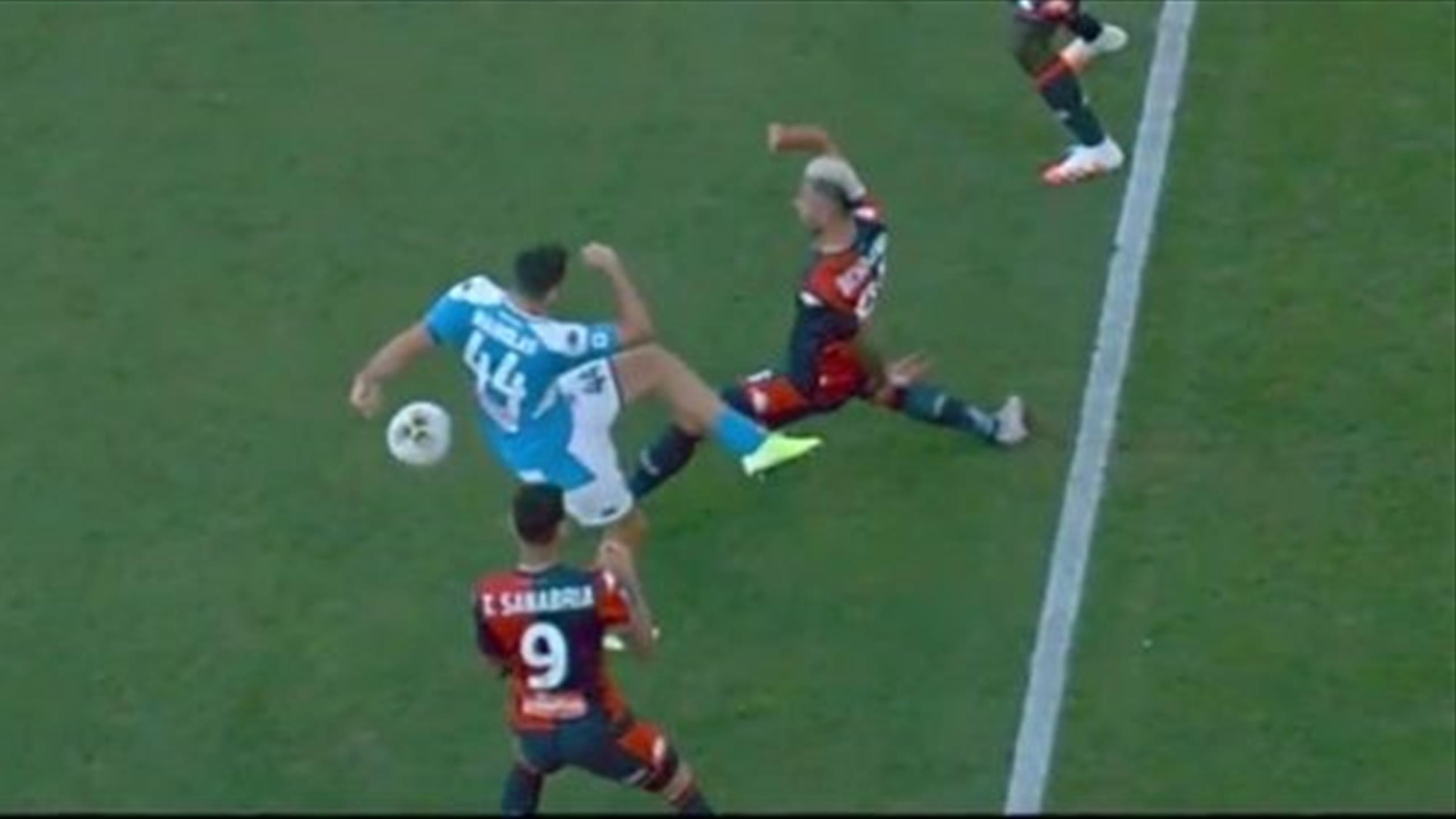 La moviola di Genoa-Napoli: gol di Elmas annullato per fallo di mano di Manolas - Eurosport