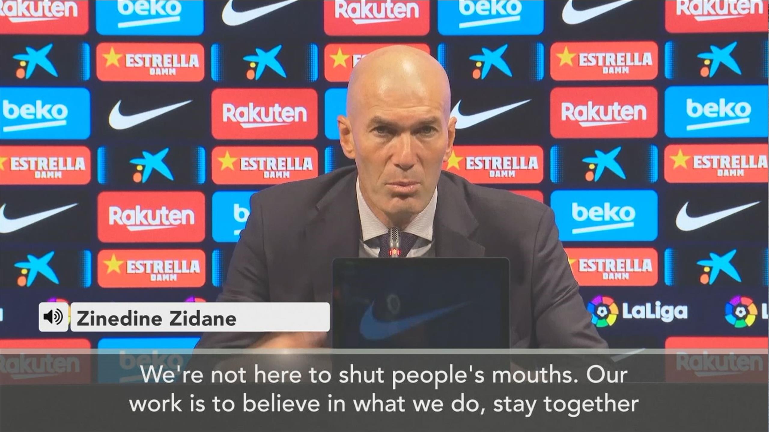 'We're not here to shut people's mouths' - Zidane on critics after Real ...