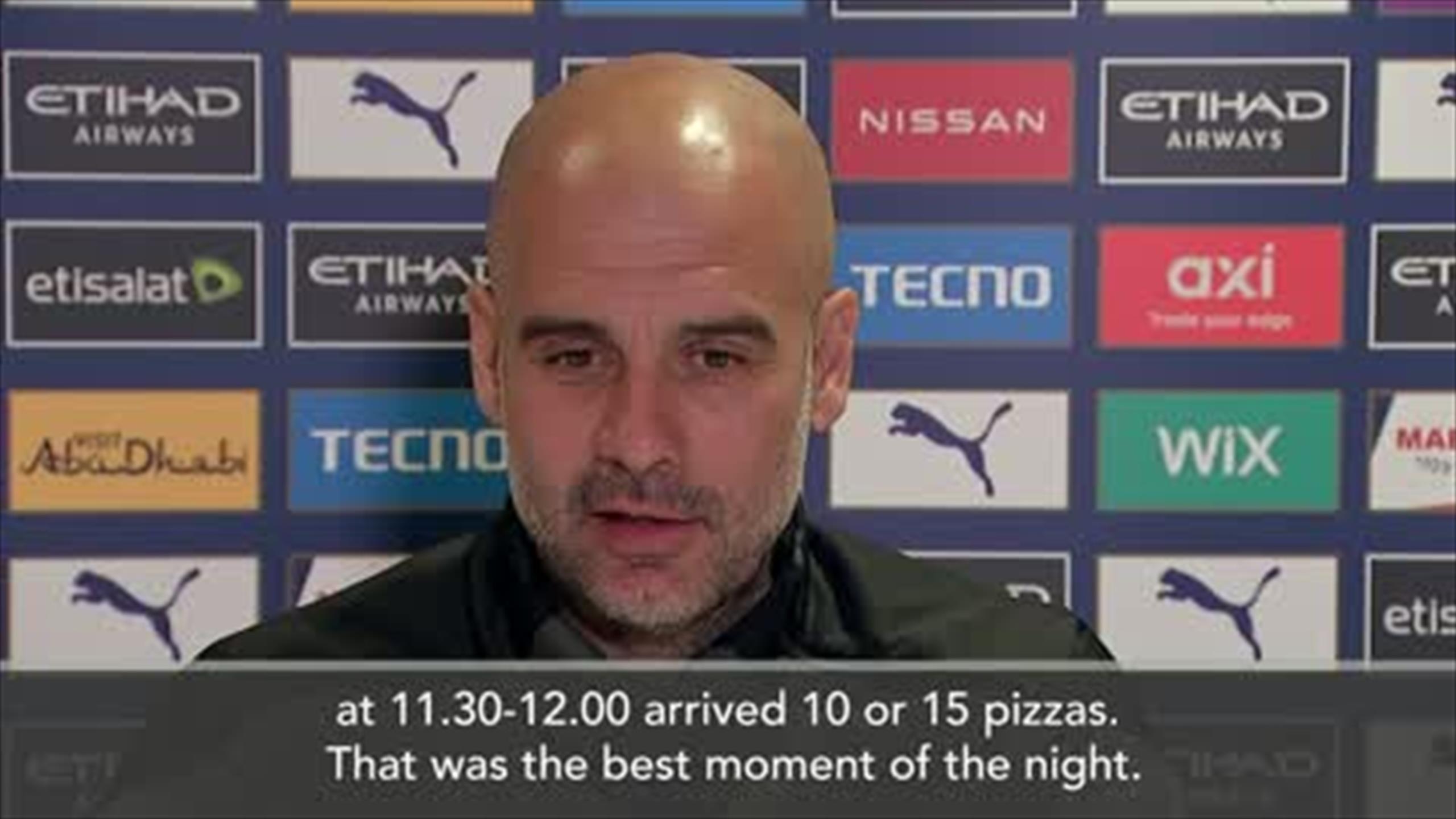 Pep Guardiola says the pizza was best moment of Manchester City's ...