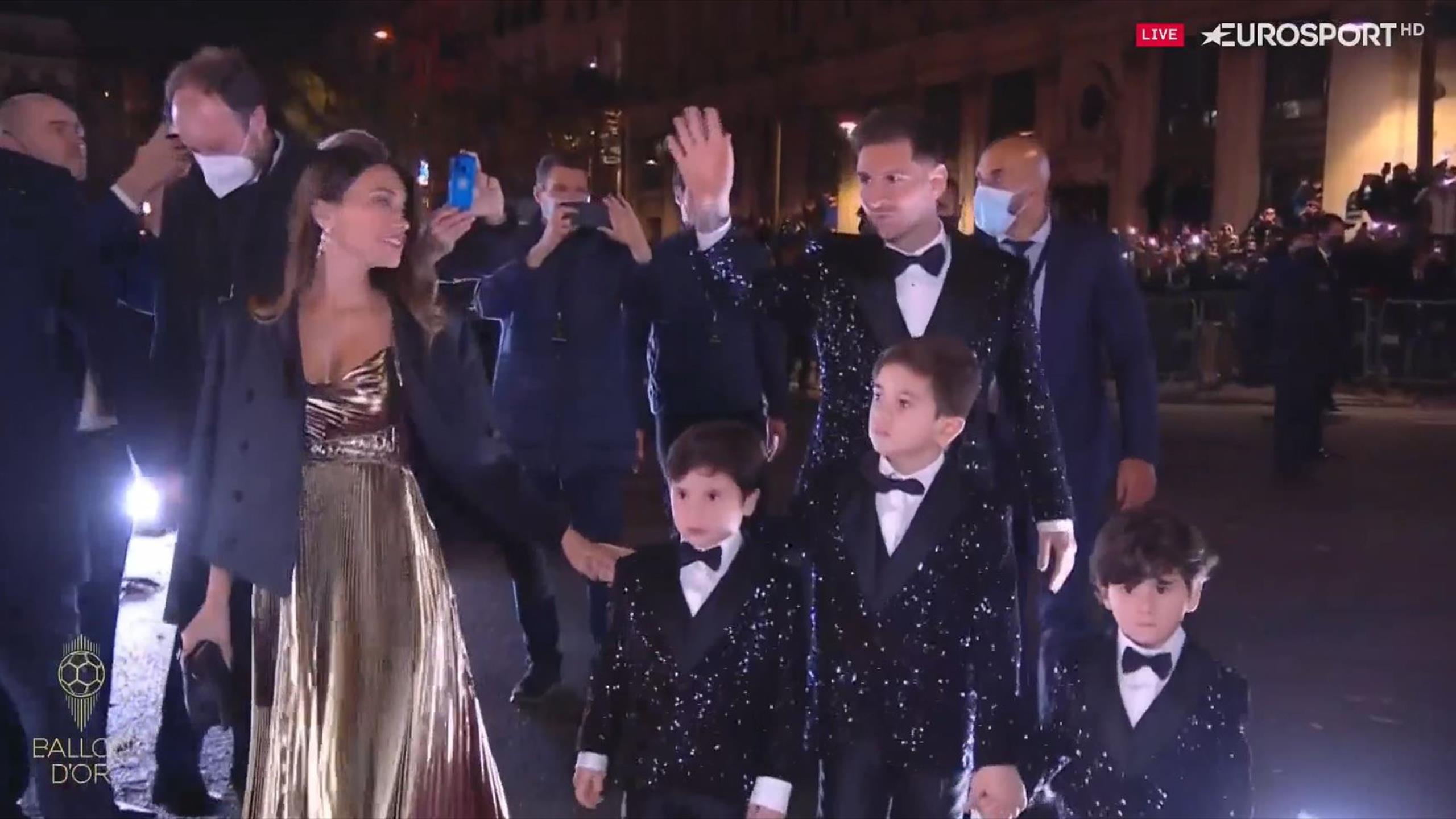 Ballon d’Or 2021 – Lionel Messi and sons rock matching shiny suits on ...