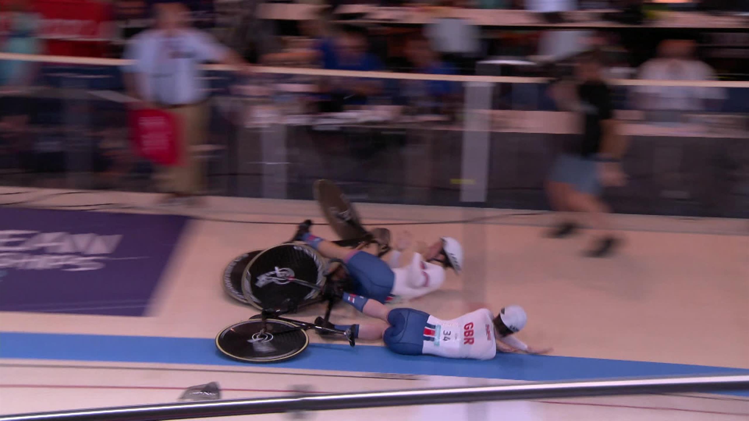 Great Britain crash out of women's team sprint at European ...