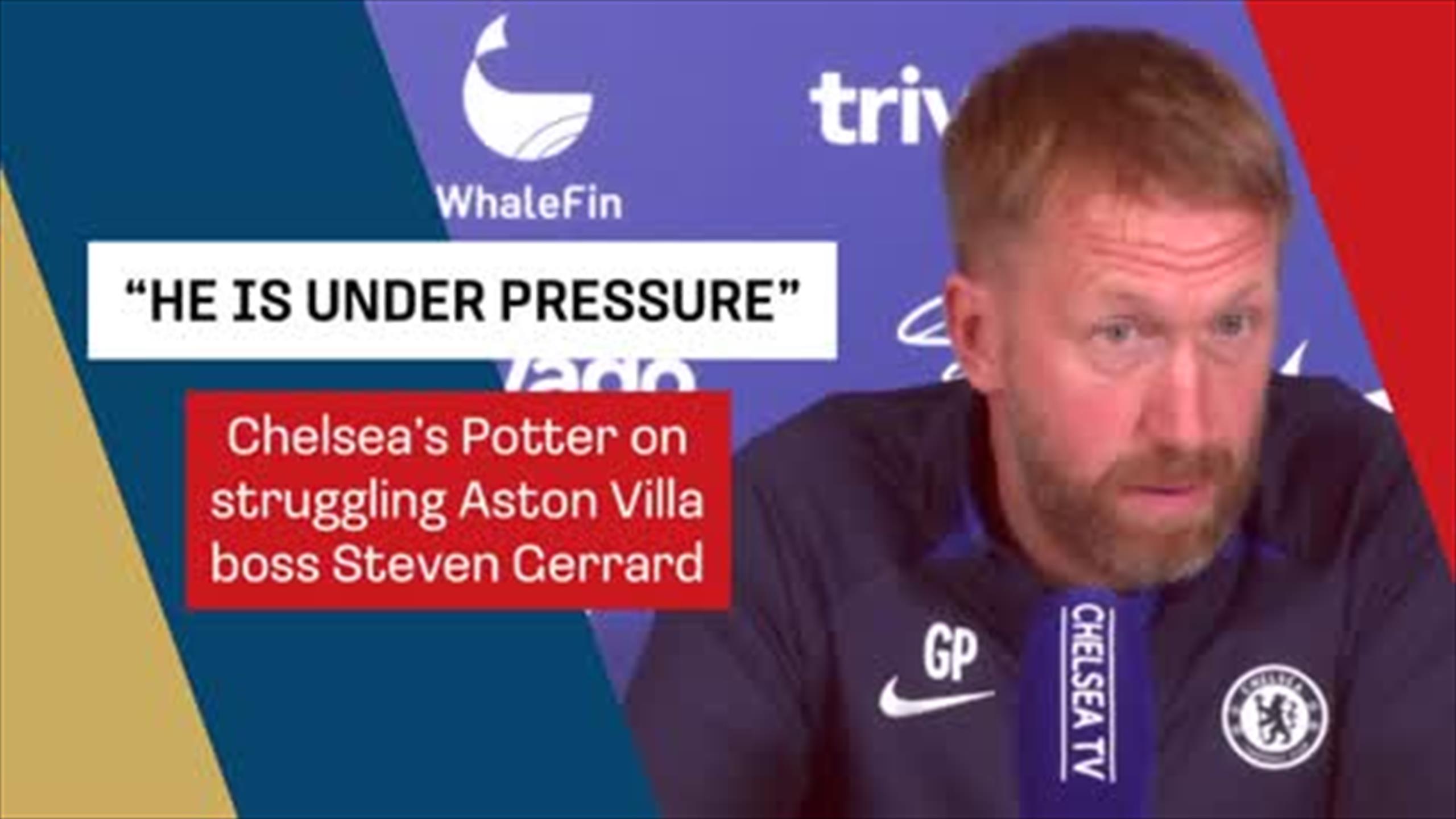 Chelsea's Graham Potter on under-pressure Villa boss Steve Gerrard ...