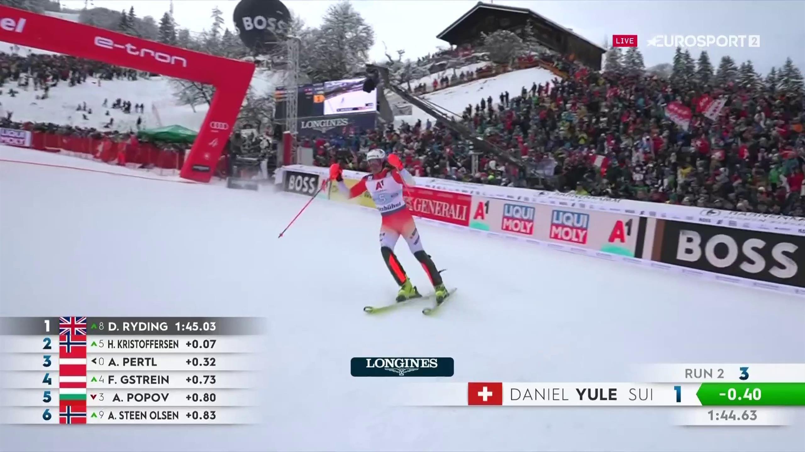 VIDEO - La manche de feu de Daniel Yule pour le sacre sur le slalom à ...
