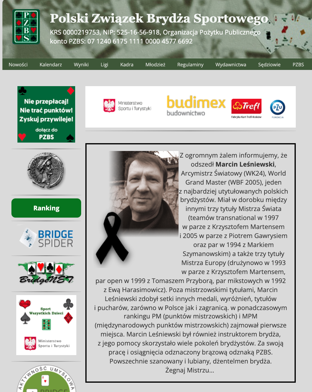 Marcin Leśniewski nie żyje. Jeden z najbardziej utytułowanych polskich ...