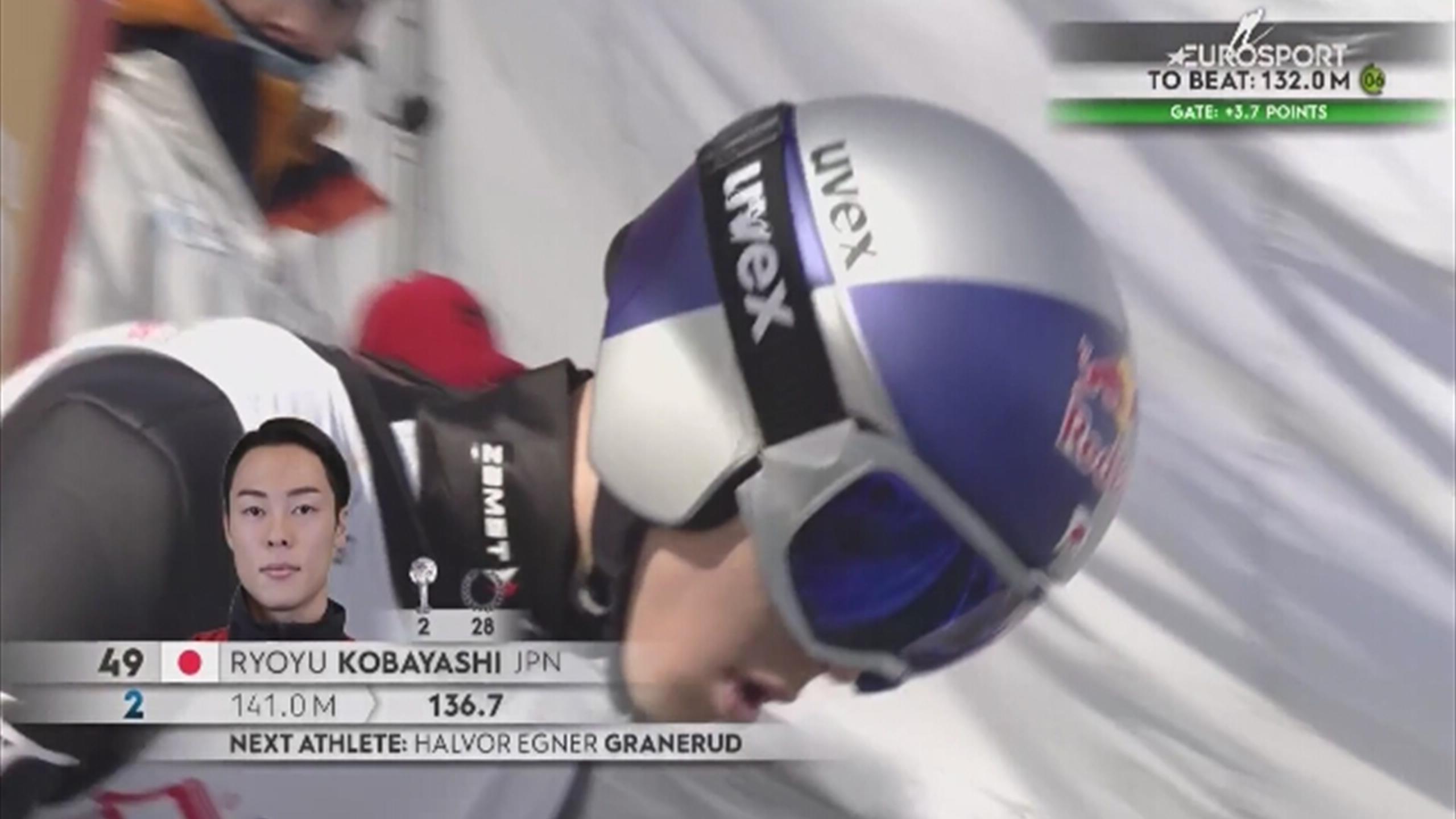 Skok Ryoyu Kobayashiego z 2. serii niedzielnego konkursu w Sapporo ...