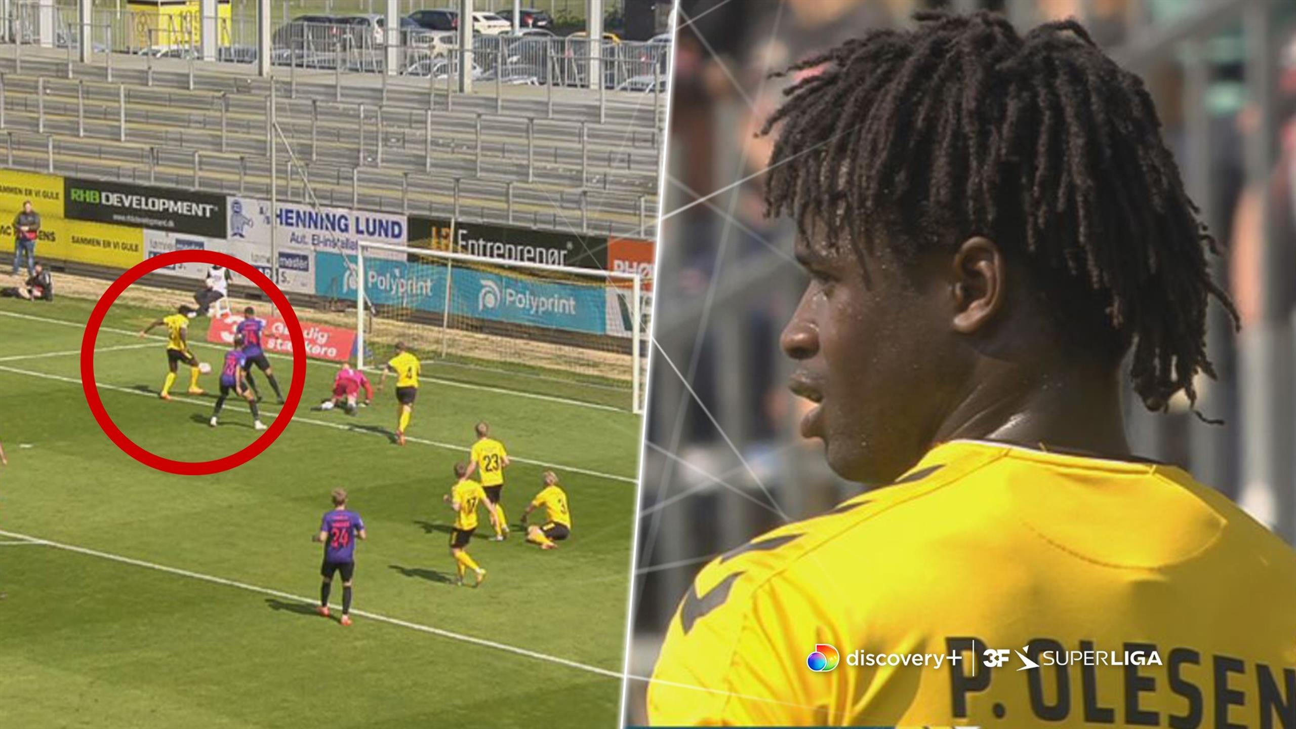 Uheldigt selvmål i Horsens: James Gomez sender bolden i eget net efter ...