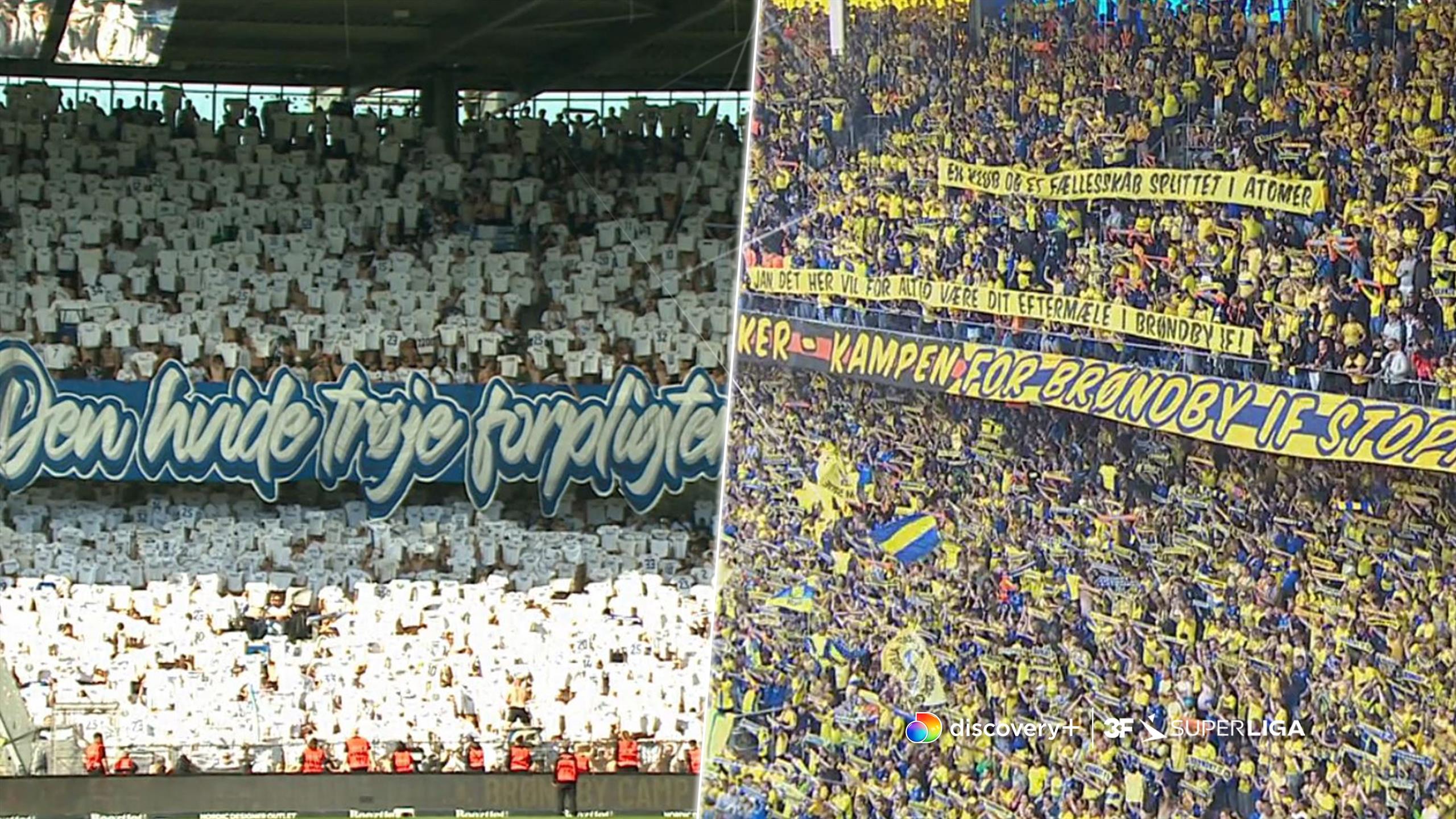 Brøndby Stadion var klædt på til derby – nu med fans fra begge hold: Se ...