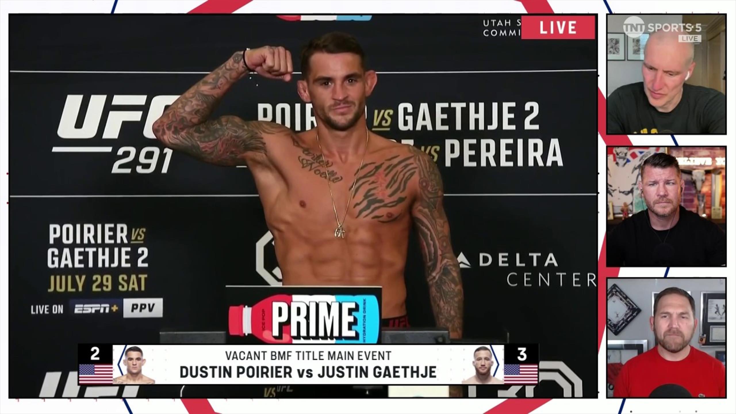 Watch as Dustin Poirier and Justin Gaethje weigh in ahead of UFC 291 ...
