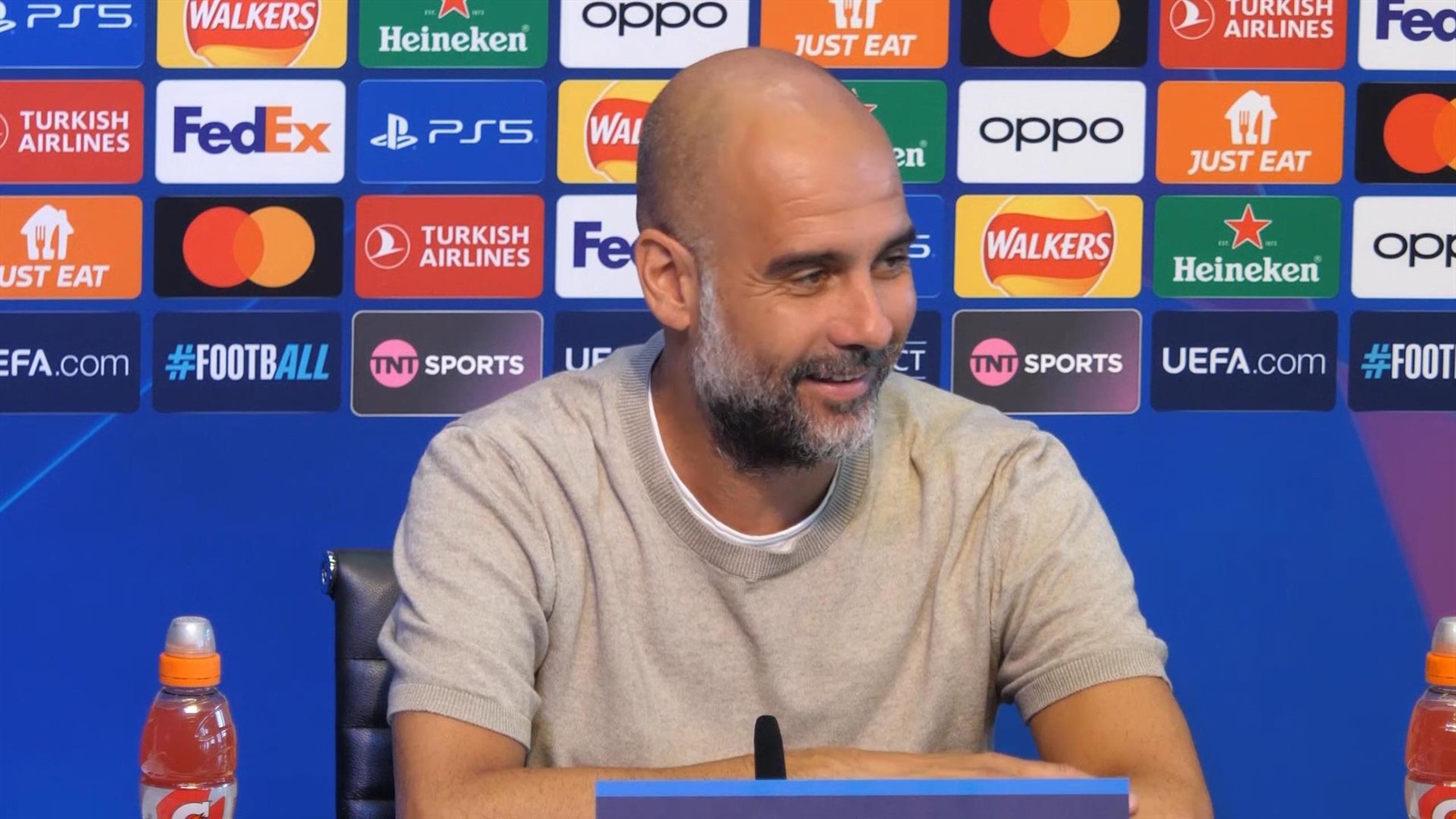 Pep Guardiola has a laugh when asked about Manchester United as Premier ...