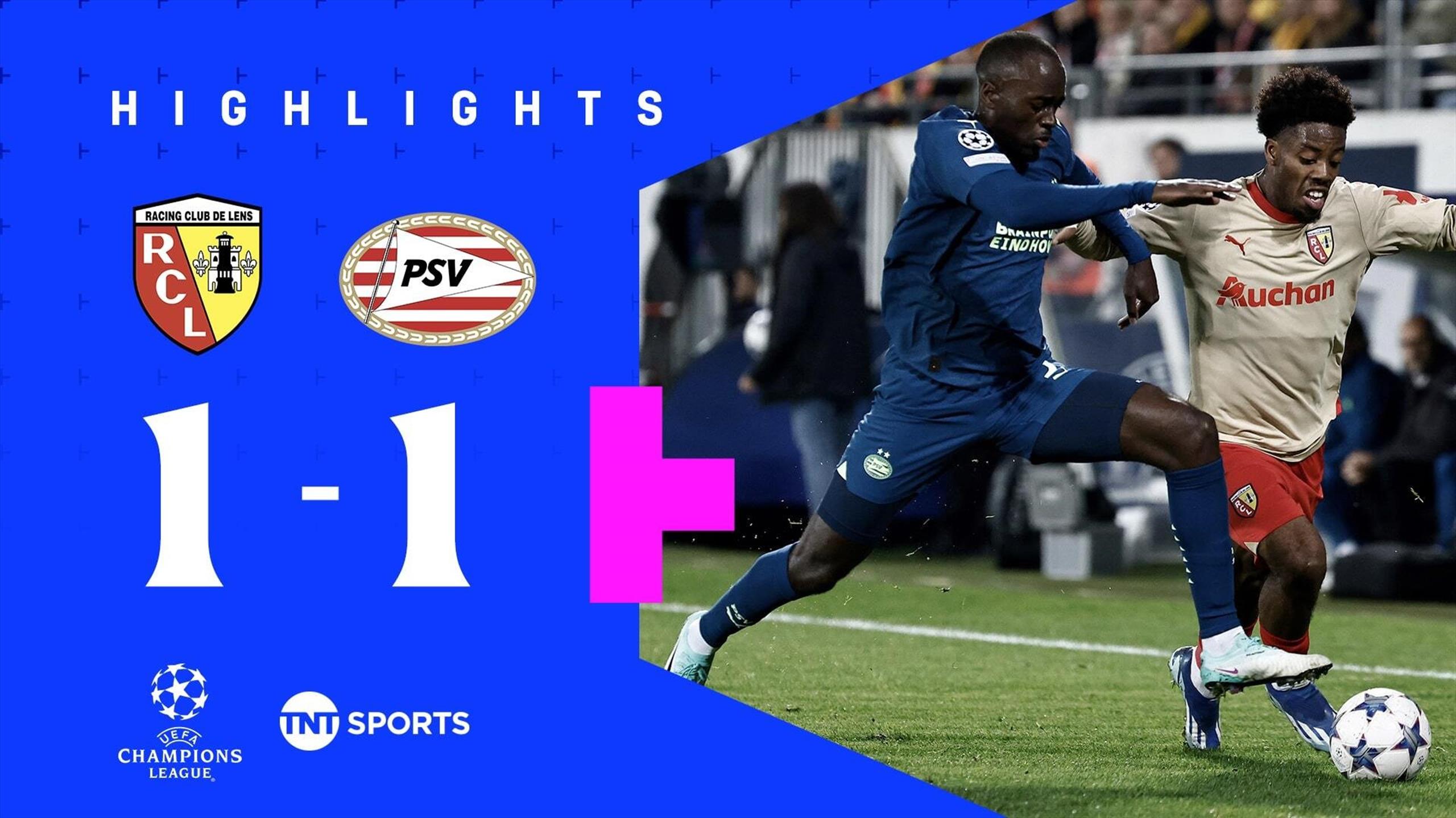 RC Lens v PSV - UEFA Champions League highlights as Elye Wahi claims ...