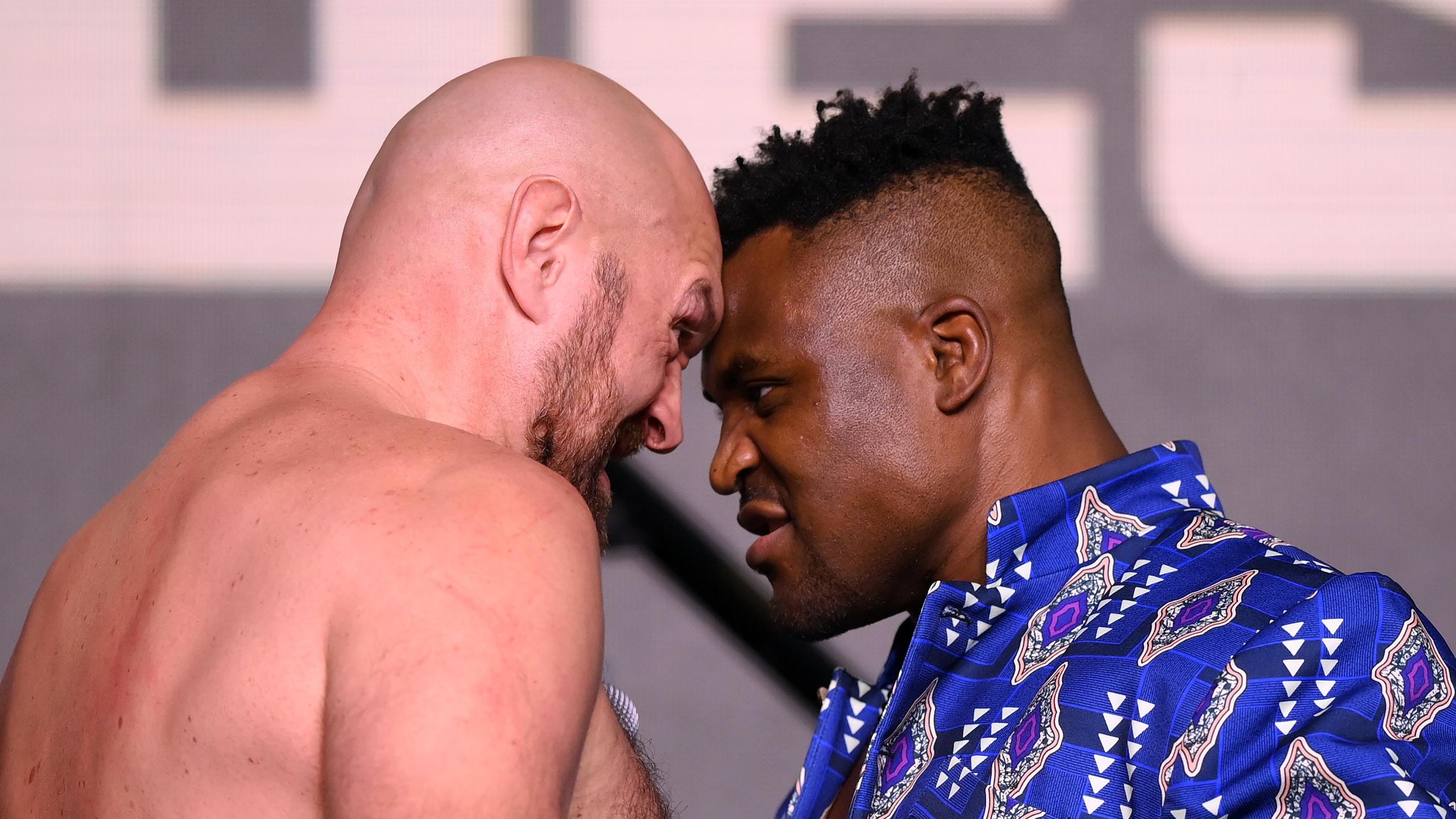 Watch: Tyson Fury and Francis Ngannou face off ahead of 'Battle of the ...
