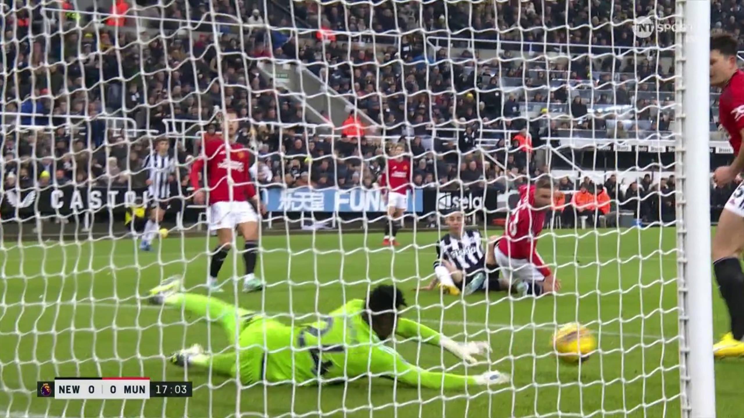 Really Good Save Manchester United Goalkeeper Andre Onana Gets Big Hand To Deny Newcastle
