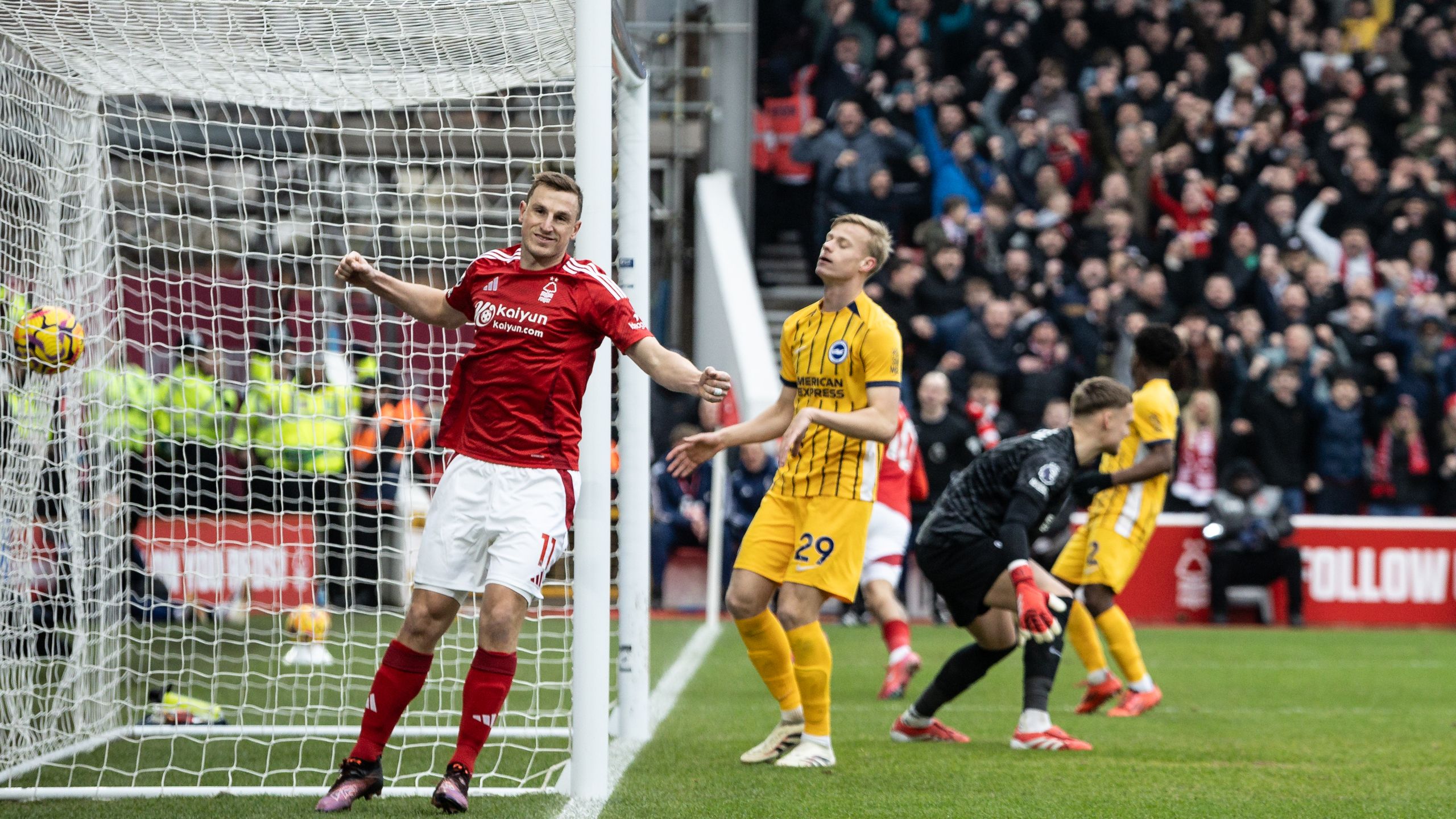 Nottingham Forest 7-0 Brighton result: Wood (3), Morgan Gibbs-White ...