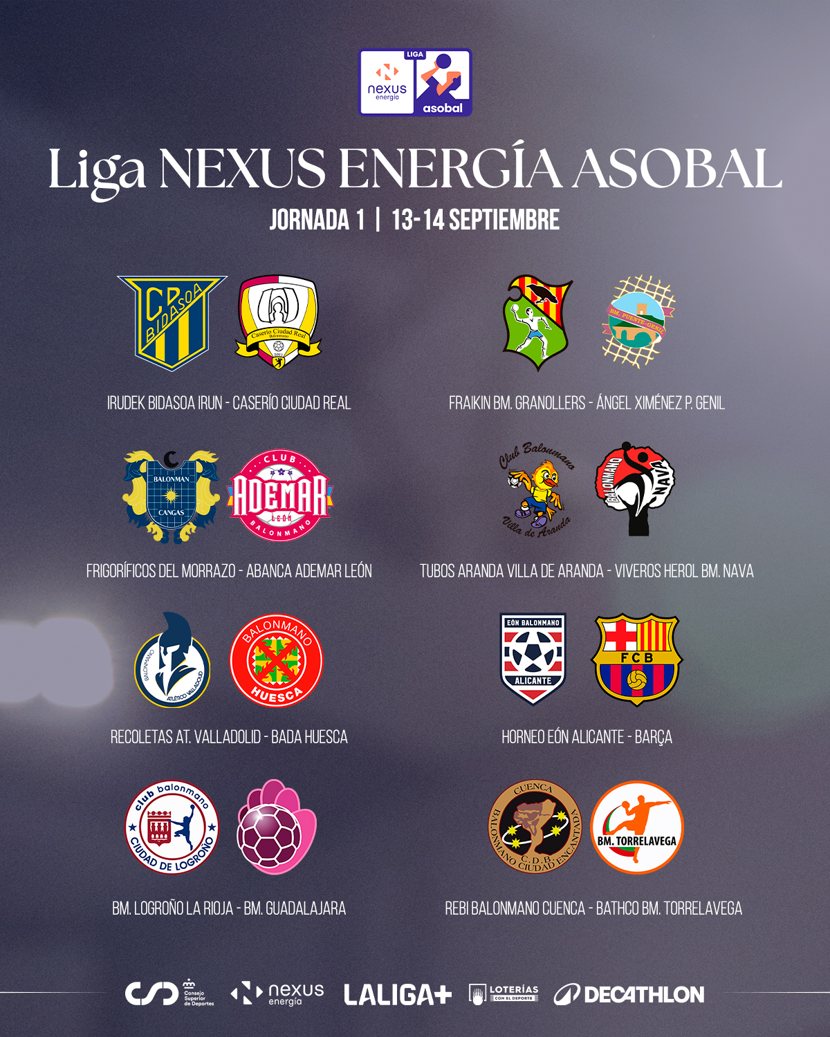 Liga Asobal 2025/2026 | Fechas, jornadas y enfrentamientos - Calendario ...