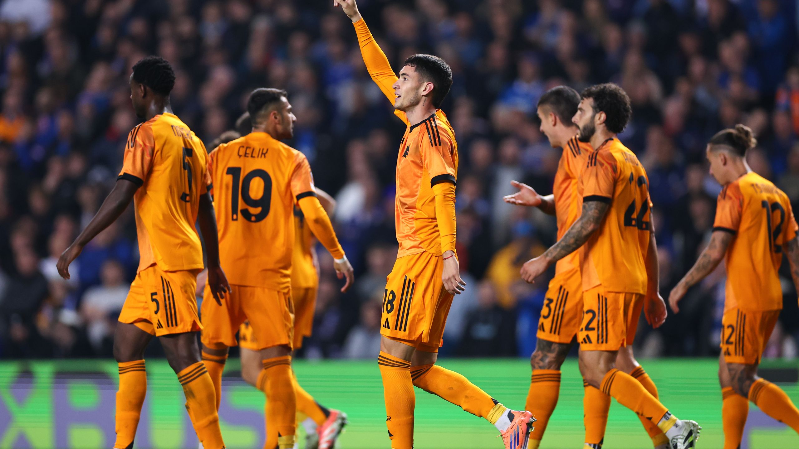 Rangers 0-2 Roma result - First-half goals from Matias Soule and ...