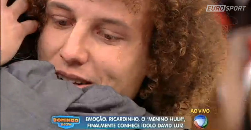 PSG star David Luiz cries on live TV show after helping make a kid's ...