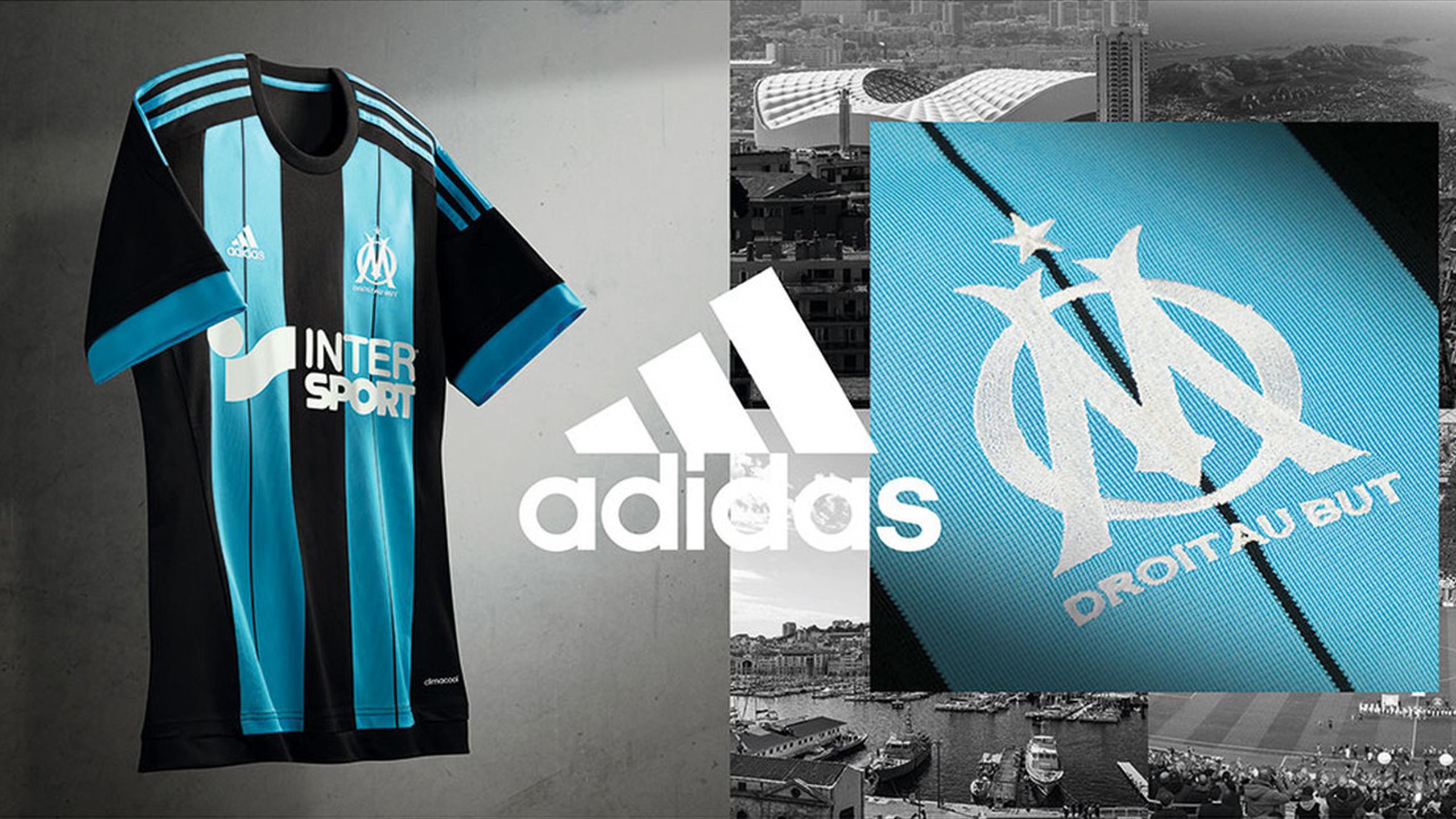 L’OM présente officiellement son nouveau maillot extérieur noir et bleu ...