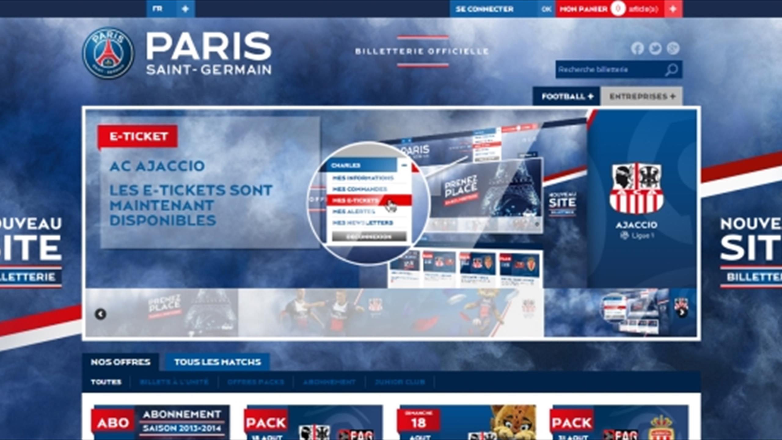 Le PSG sort un nouveau site web pour sa billetterie - Eurosport